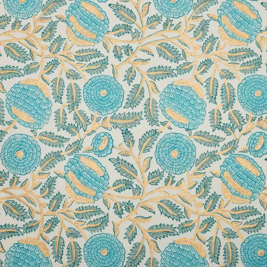 Paper Mirchi, Marigoldglitz Turquoise, 100% Cotton, 200 gsm ...