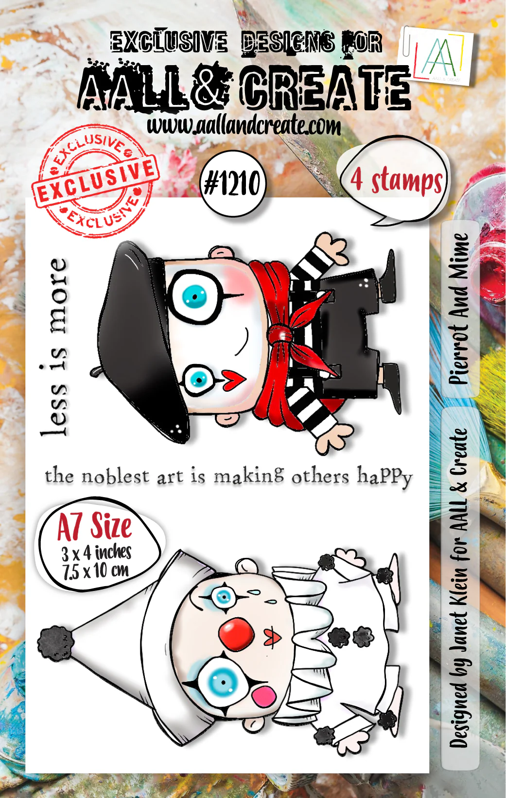 AALL and Create, A7 Stamp Set - Pierrot And Mime - ArtMaterials.CA