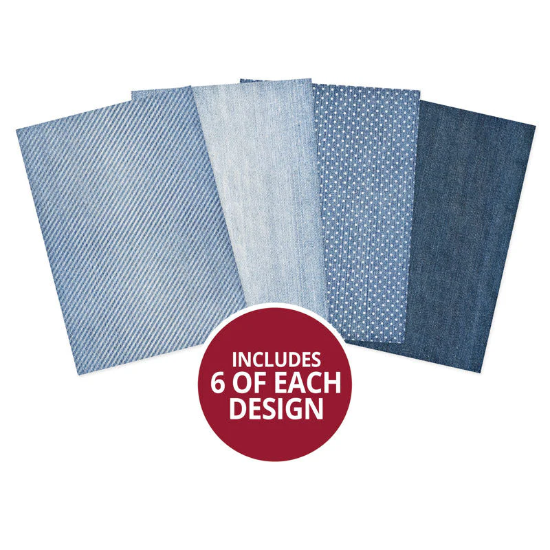 Hunkydory Crafts, Denim Prints, A4, 24 sheets, 120 gsm - ArtMaterials.CA