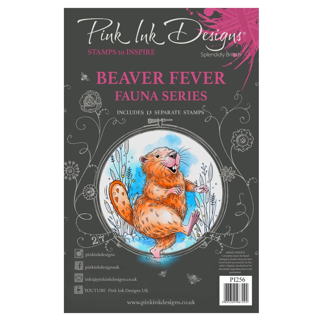 Pink Ink Designs, A5 Clear Stamp, Beaver Fever - ArtMaterials.CA