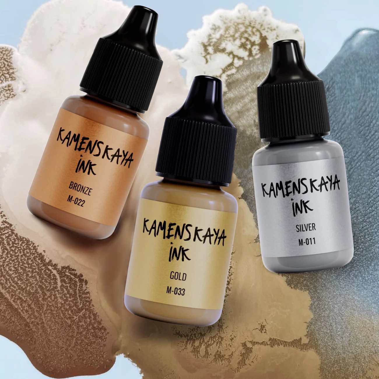 Kamenskaya, Mini-Metallic Inks (5ml), Set of 3 - ArtMaterials.CA