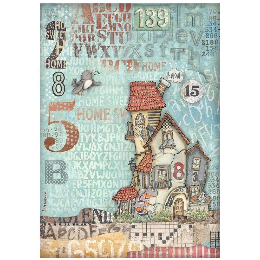 Stamperia, A4 Rice Paper, House - ArtMaterials.CA