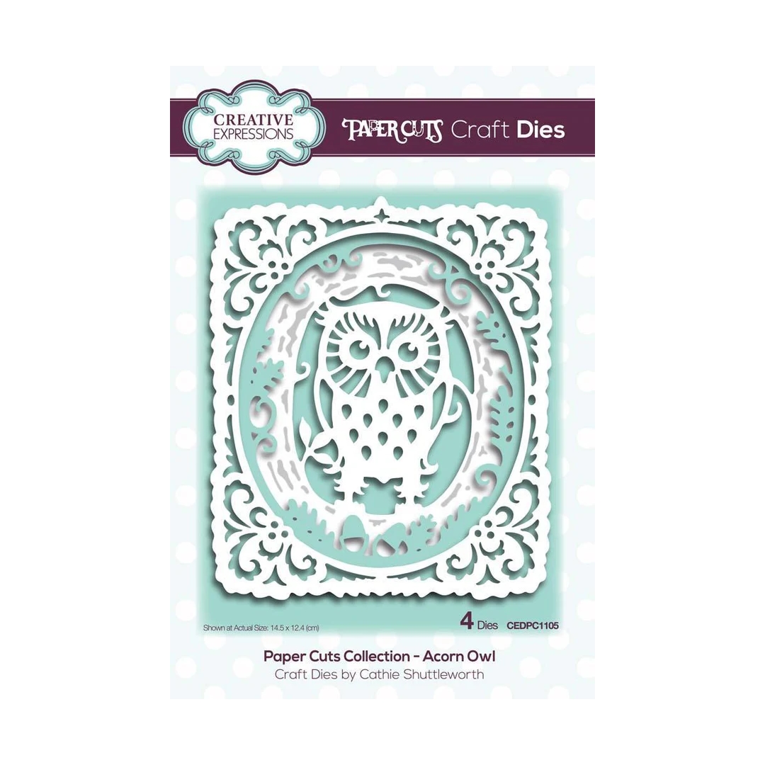 Creative Expressions, Paper Cuts Acorn Owl Craft Die - ArtMaterials.CA