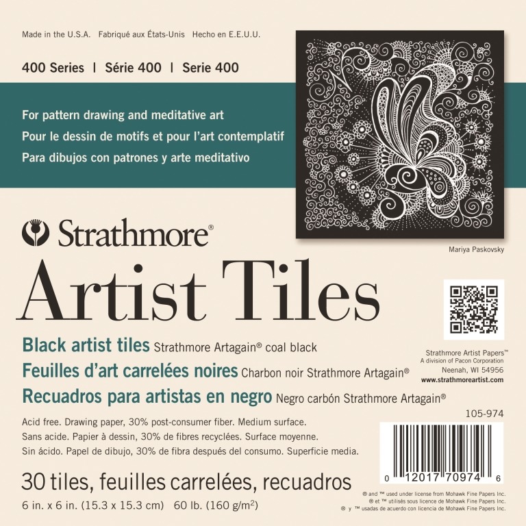Strathmore, Artist Tiles Pad, 400 Series, Black, 6x6 in - ArtMaterials.CA